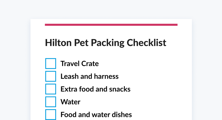 Packing Checklist for Traveling with a Pet | Stories From Hilton