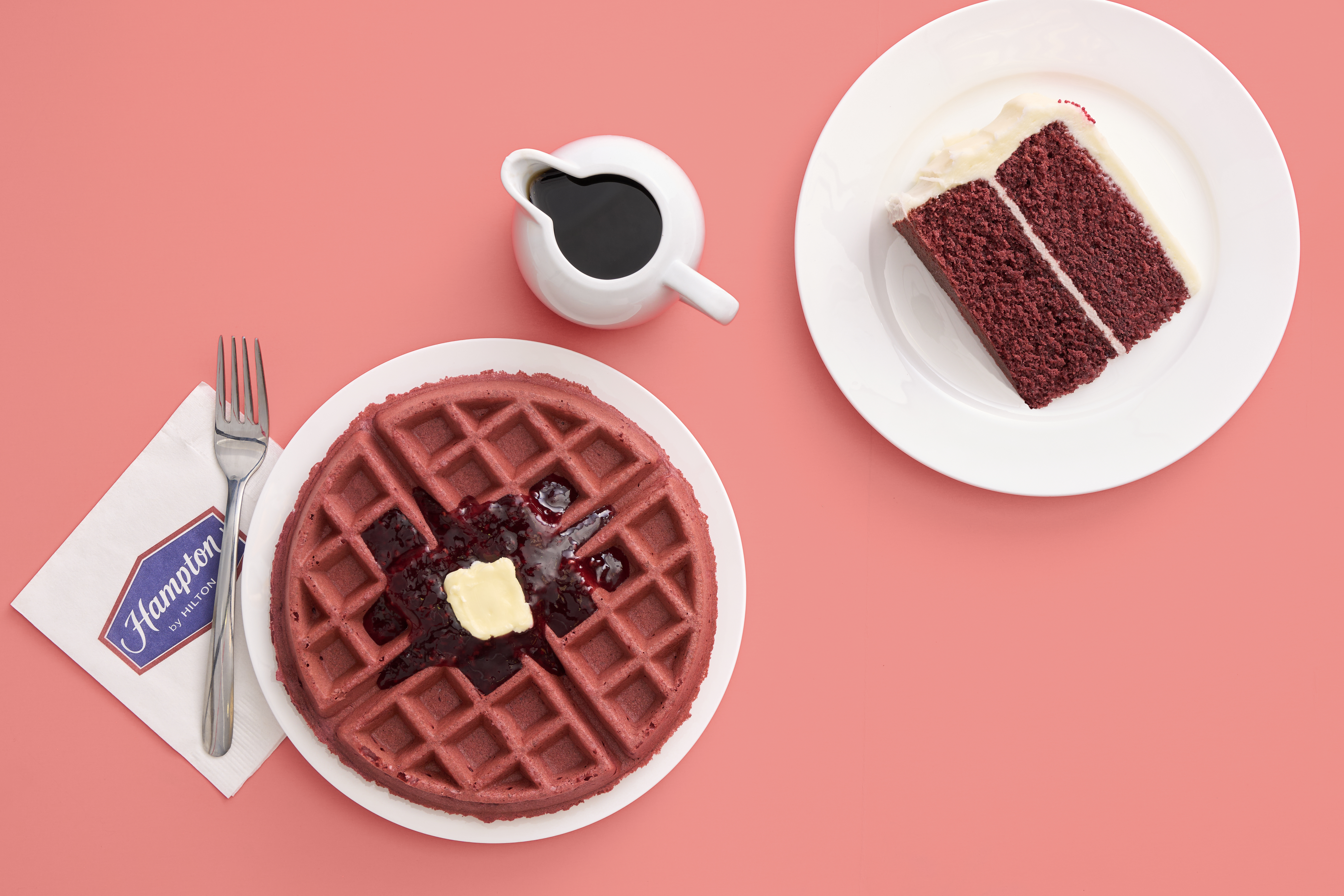 Red Velvet Waffles, a New Limited‑Time Free Breakfast at Hampton